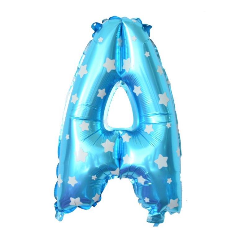Jual DINOSO Balon Foil Huruf Biru 16 Inch 40cm A-Z Angka Biru 0-9 Biru ...