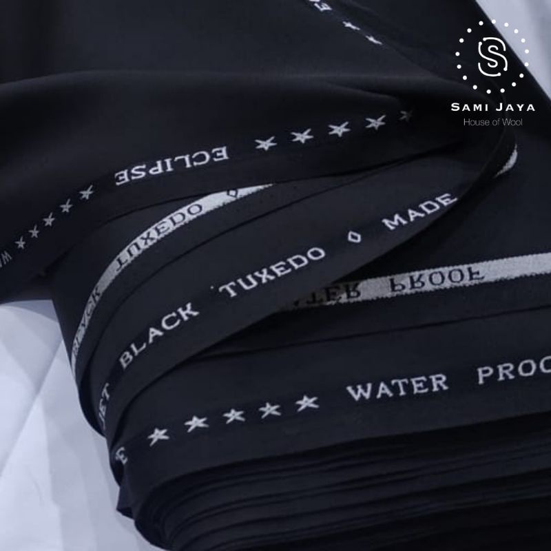 Jual kain bahan jas/celana super jet black wool hitam pekat kain ...