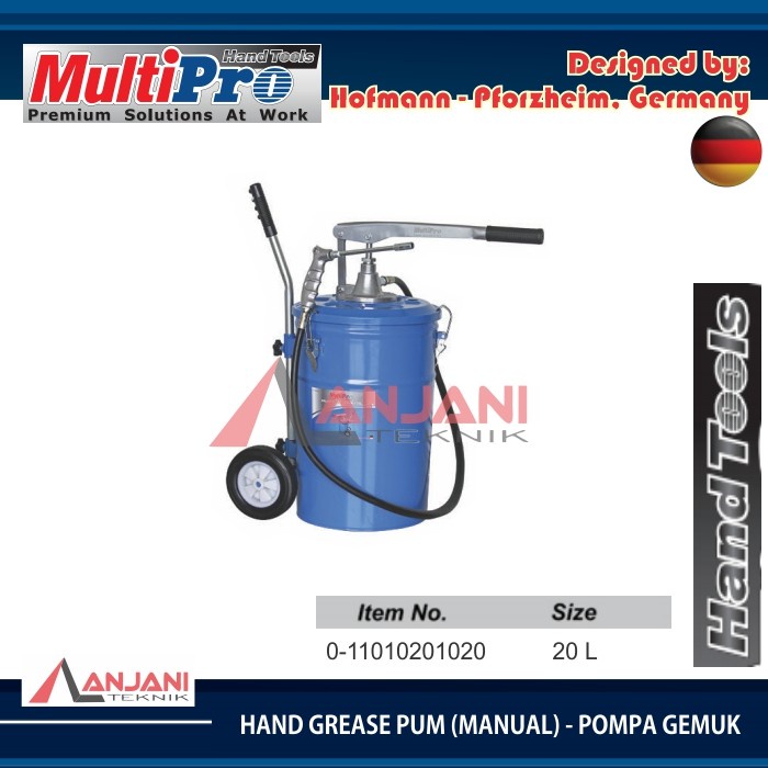 Jual MULTIPRO POMPA OLI GEMUK STEMPET MANUAL 20 LITER HAND GREASE PUMP ...