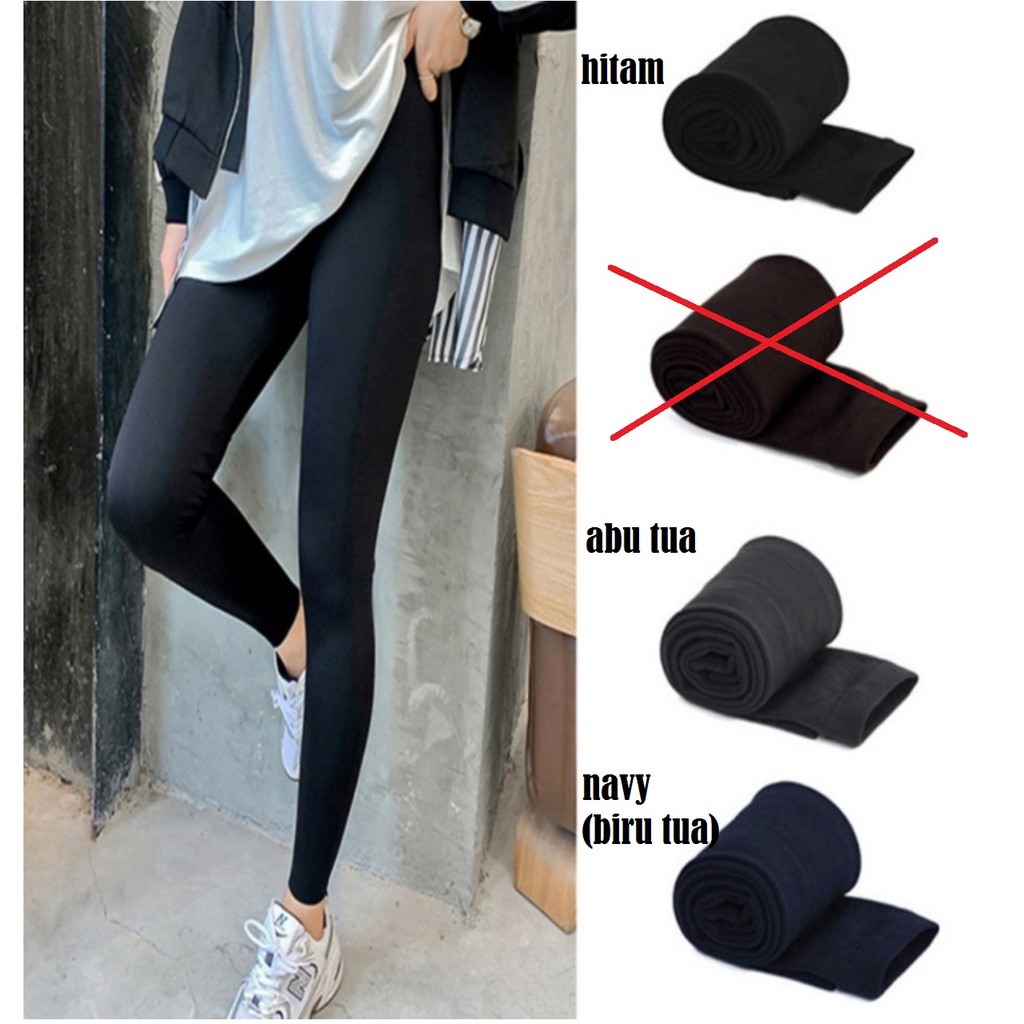 Jual Leggings Wanita asal Korea (warna navy, hitam, abu gelap) | Shopee ...