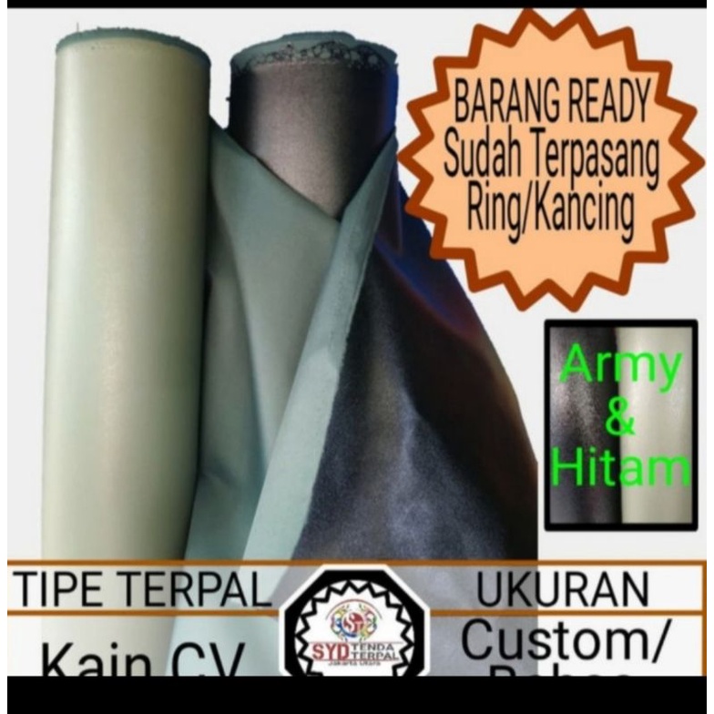 Jual terpal kain CV TENTARA Ukuran custom/bebas warna ijo army / ijo ...