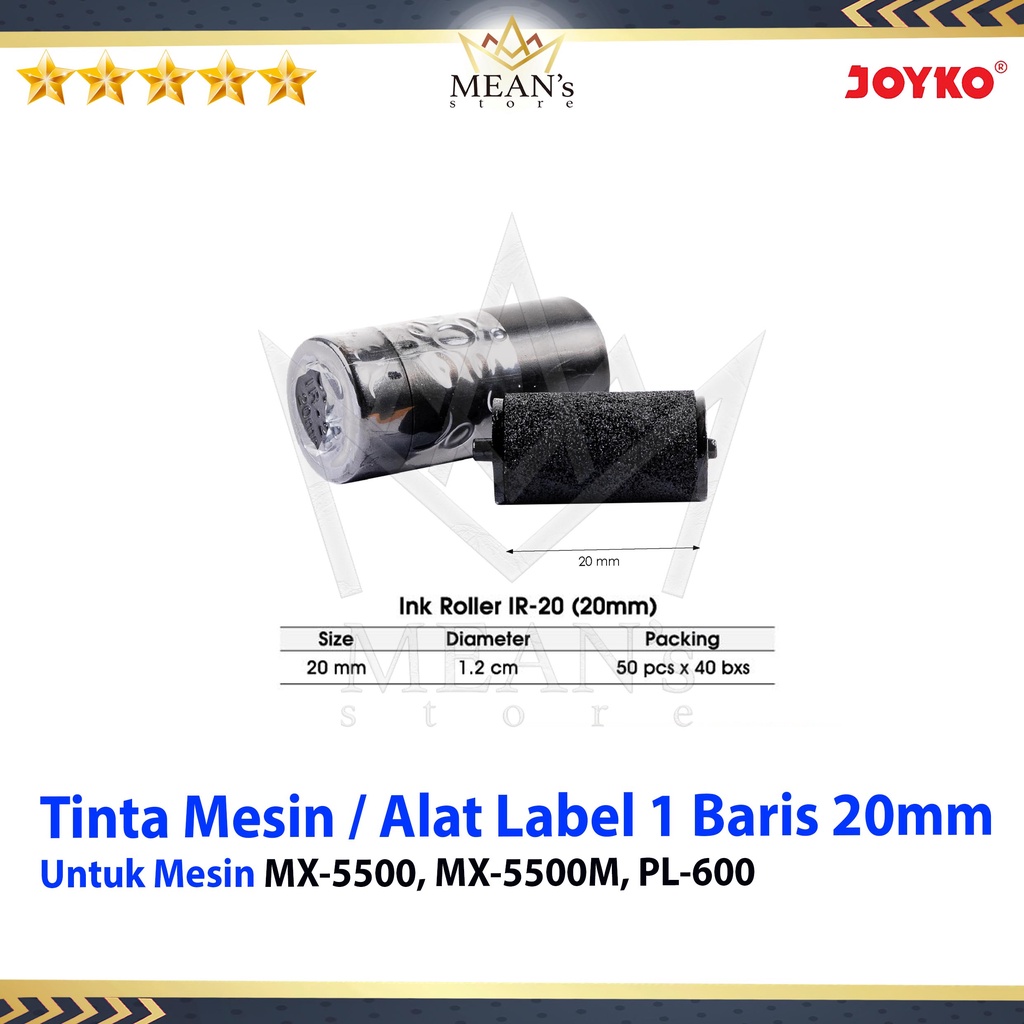 Jual Reffil Tinta Label Roll Joyko IR 20mm (1Baris) IR 18mm (2Baris ...