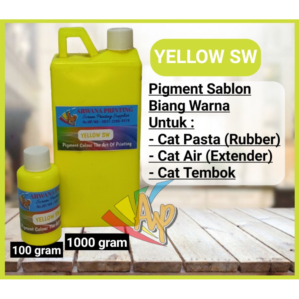 Jual Pigment Fluorescent Yellow SW Biang Warna Sablon Kuning 100 Gram ...