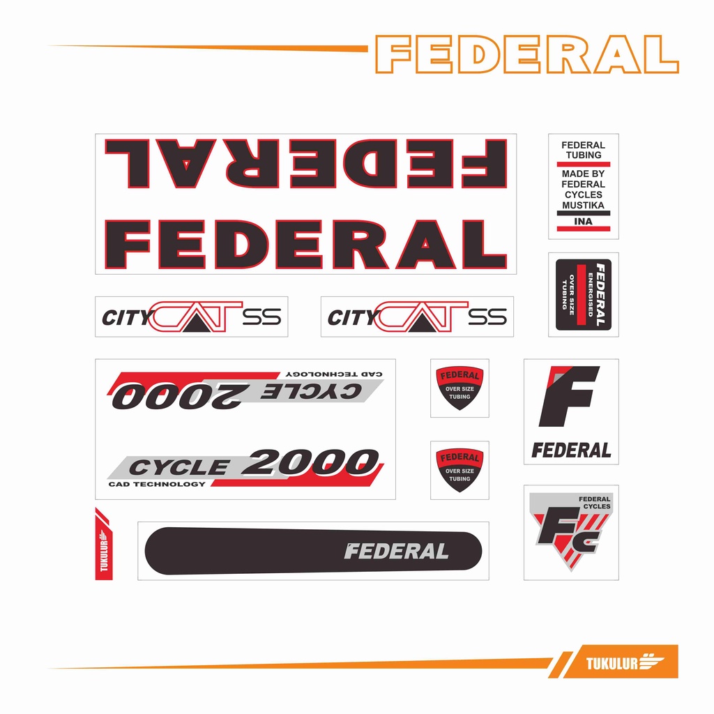 Jual STIKER DECAL SEPEDA FEDERAL CITY CAT MODEL 1 | Shopee Indonesia