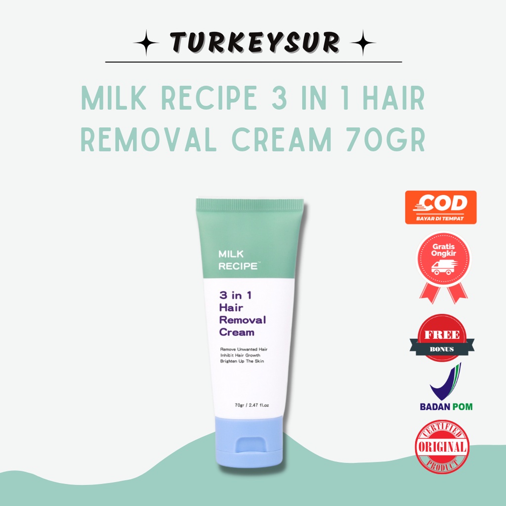 Jual Milk Recipe 3 in 1 Hair Removal Cream Krim Penghilang Bulu ...