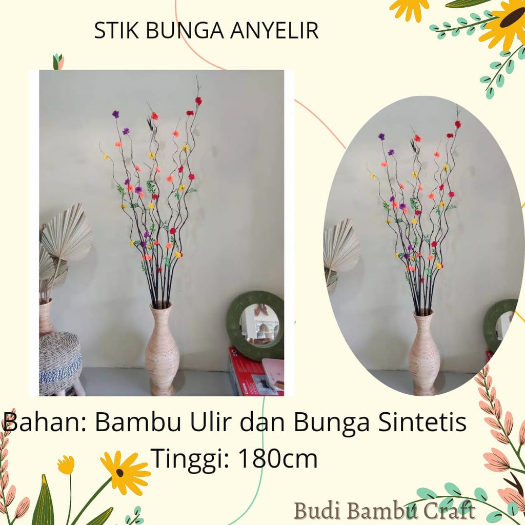 Jual Dekorasi Stik Bunga Kering Anyelir 1 Ikat(isi 10pcs) Gratis 1 ...