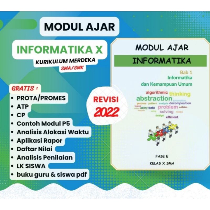 Jual MODUL AJAR INFORMATIKA SMA KLS 10 SEMESTER 1 DAN 2 | Shopee Indonesia