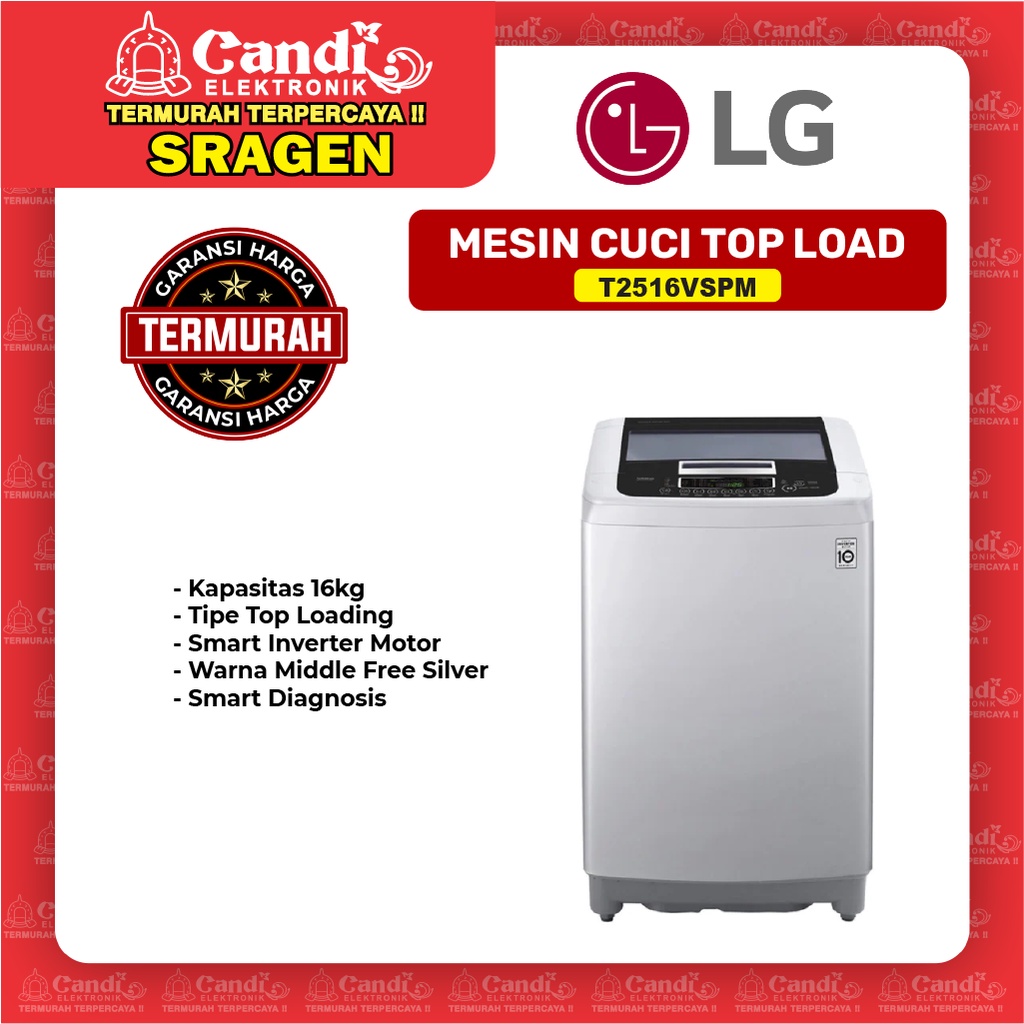 Jual LG Mesin Cuci Kapasitas 16 Kg T2516VSPM | Shopee Indonesia