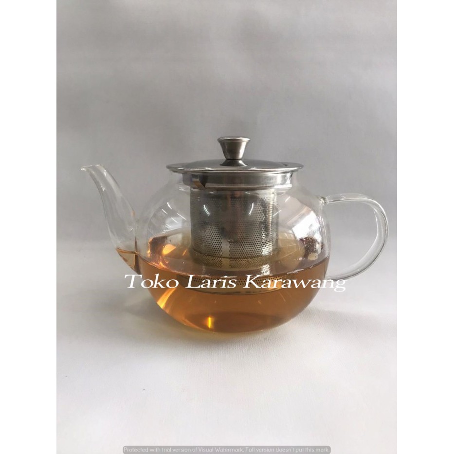 Jual Chinese Tea Pot Kaca / Teko Teh Cantik 600ml 600SSD | Shopee Indonesia