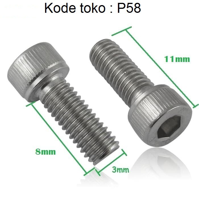 Jual 1pcs Screw Baud M3 8mm M3*8mm Hex Baut untuk motor Frame DJI F450 ...