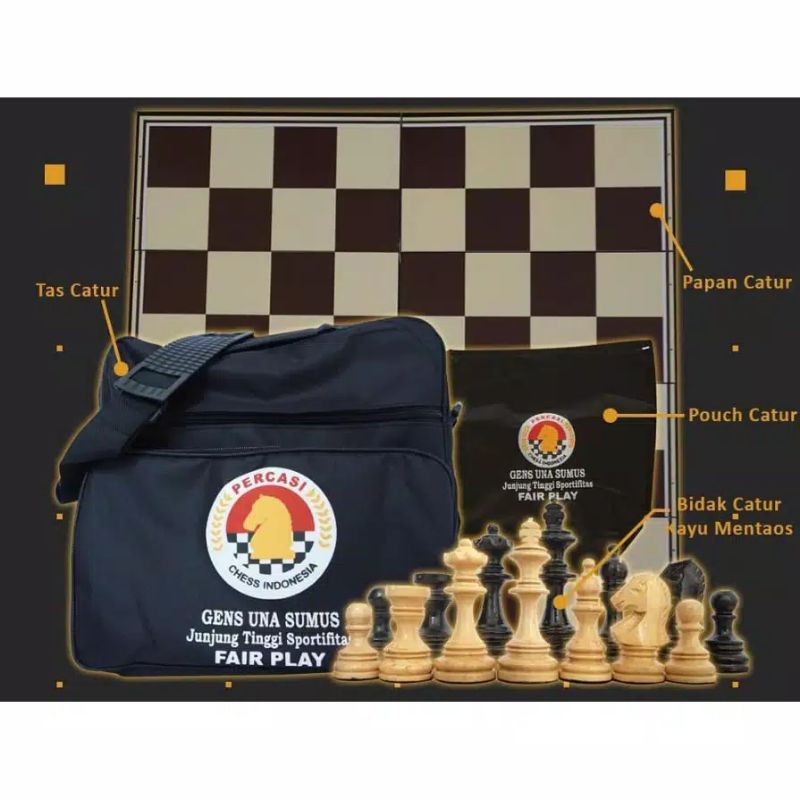 Jual PAKET HEMAT CATUR Set Catur Kayu Model Semeru + Tas Catur + Papan ...