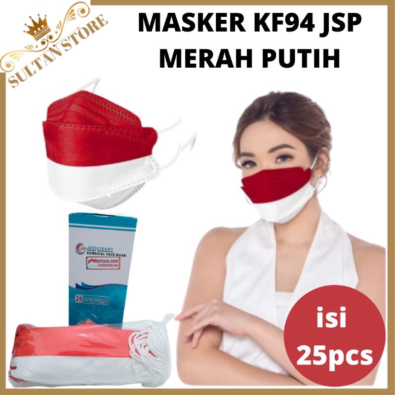 Jual Masker KF94 JSP Mask Merah Putih Garuda isi 25pcs | Shopee Indonesia
