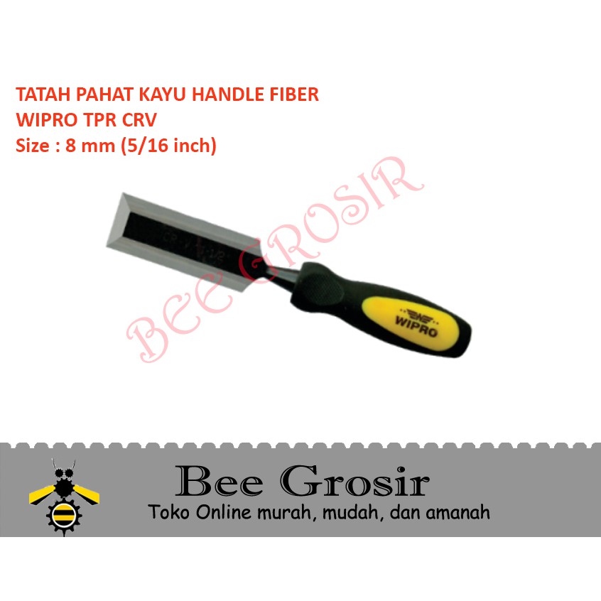 Jual Tata Kayu Pahat Kayu 8mm Handle Fiber WIPRO | Shopee Indonesia