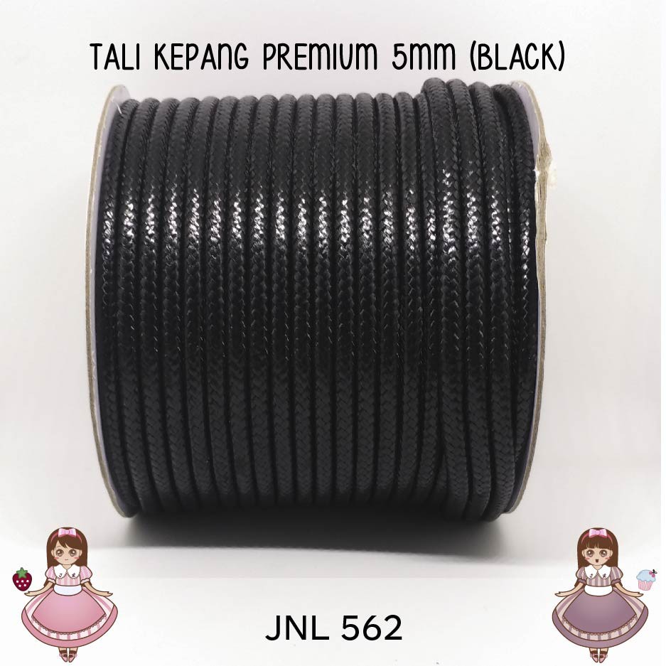 Jual code 562 tali kepang korea premium hitam 5mm (1 meter) | Shopee ...