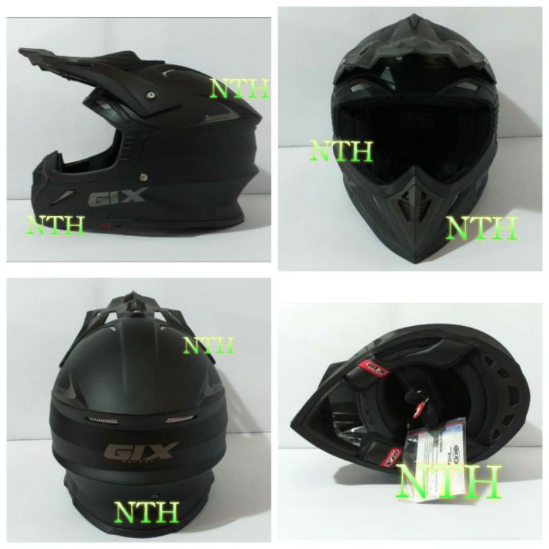 Jual Helm Gix Cross Hitam Doff Polos | Shopee Indonesia