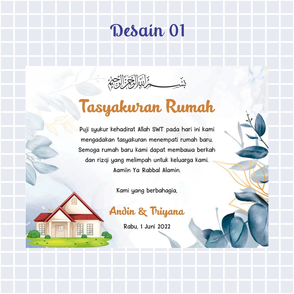 Jual Stiker / kartu syukuran pindah rumah, Stiker tasyakuran rumah baru ...