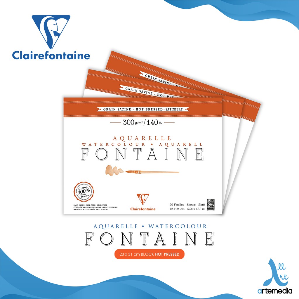 Jual Clairefontaine Fontaine Watercolor Pad 23x31cm Paper Block ...