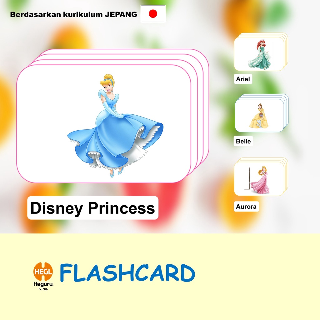 Jual Flashcard Japan Curiculum -- Flashcard Tema Disney Princess ...