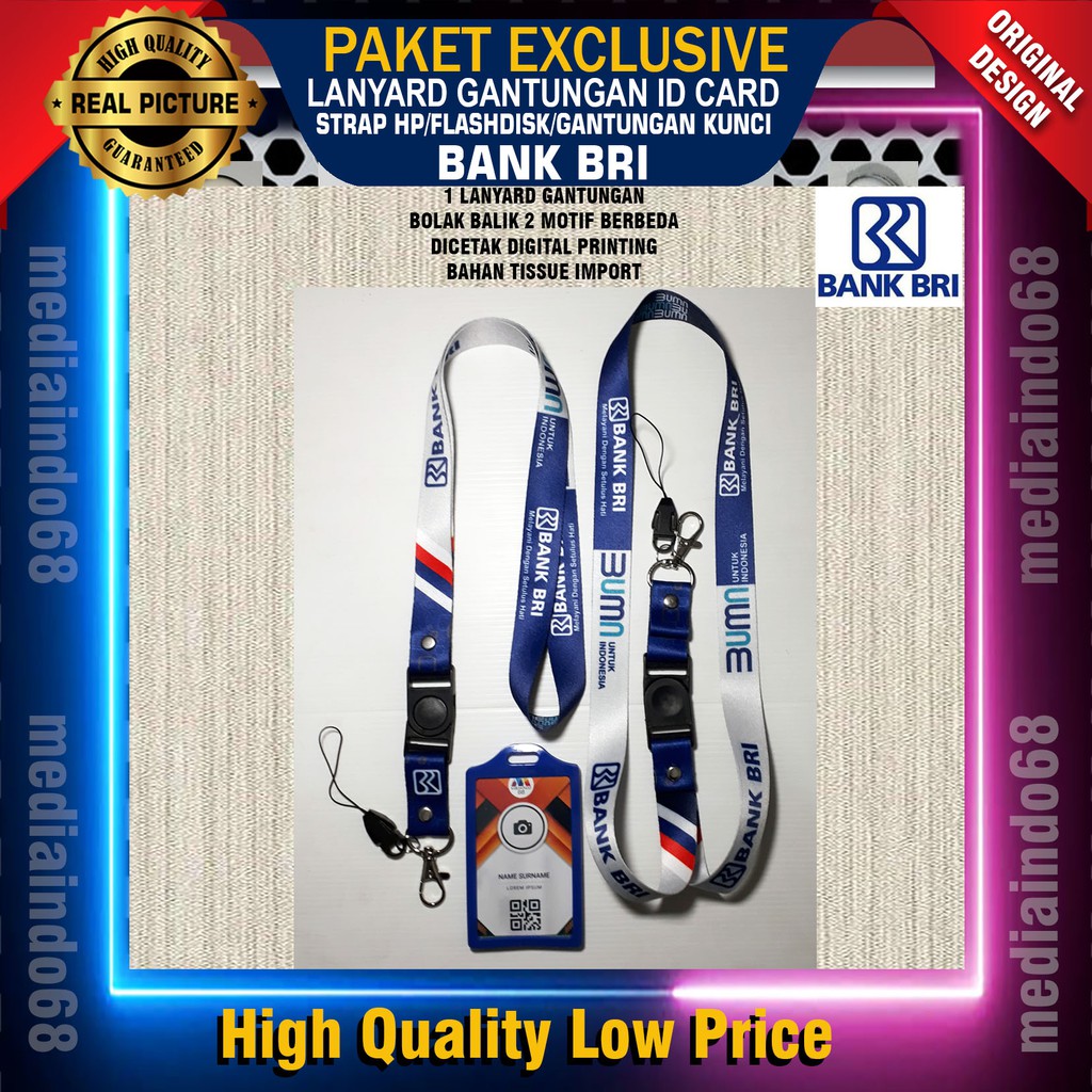 Jual BANK BRI Lanyard ,Strap ID, HP/Flashdisk Printing Digital (Paket ...
