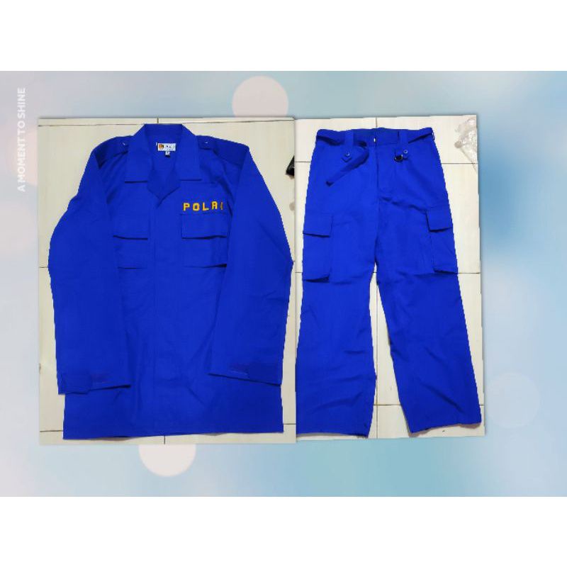 Jual SERAGAM PDL BIRU | POLAIRUD 1 STEL ASLI JATAH POLRI 100% | Shopee ...