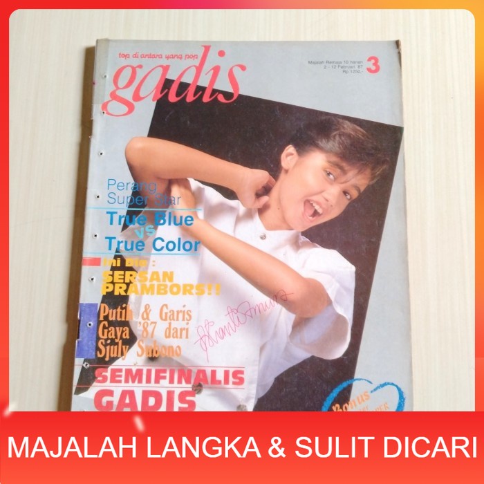 Jual Majalah GADIS No.3 Feb 1987 GABY + POSTER CYNDI LAUPER Langka ...