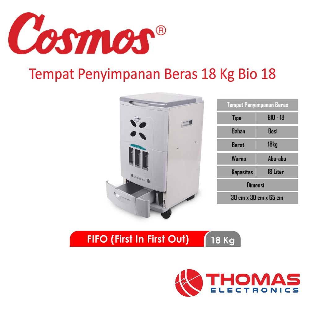 Jual Rice Box Cosmos BIO 18 kg anti kutu dan anti tikus GARANSI RESMI ...