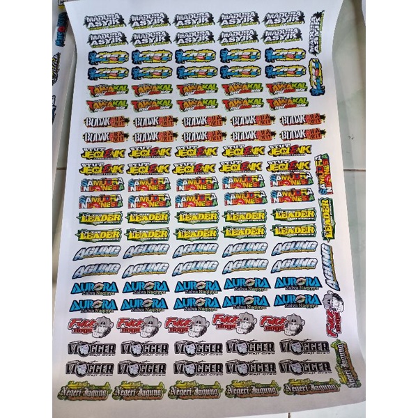 Jual Stiker Truk Oleng Lembaran isi 120 pcs | Shopee Indonesia