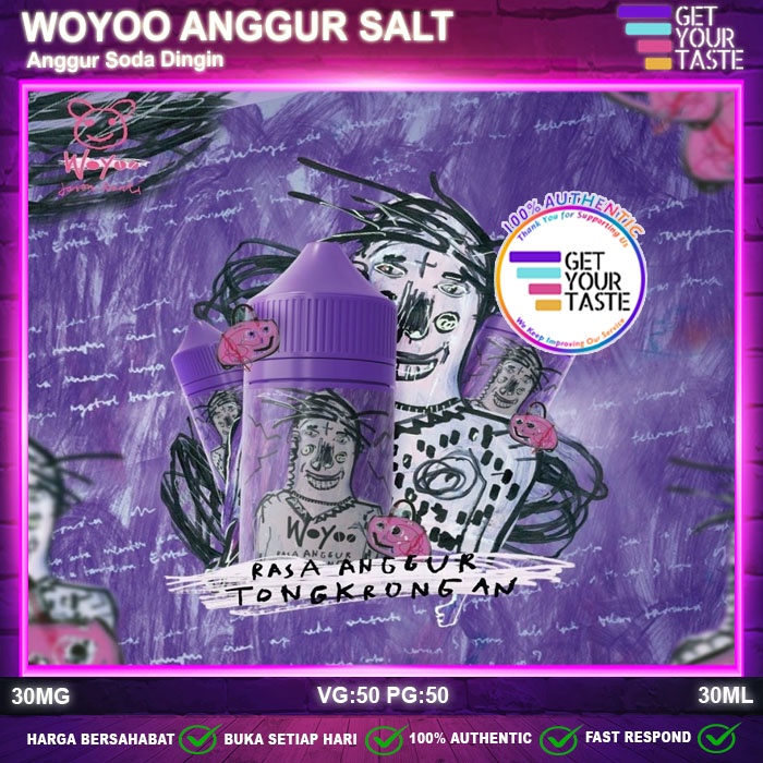 Jual Liquid Woyoo Anggur Tongkrongan Salt Nic 30ML by Jason Ranti x ...