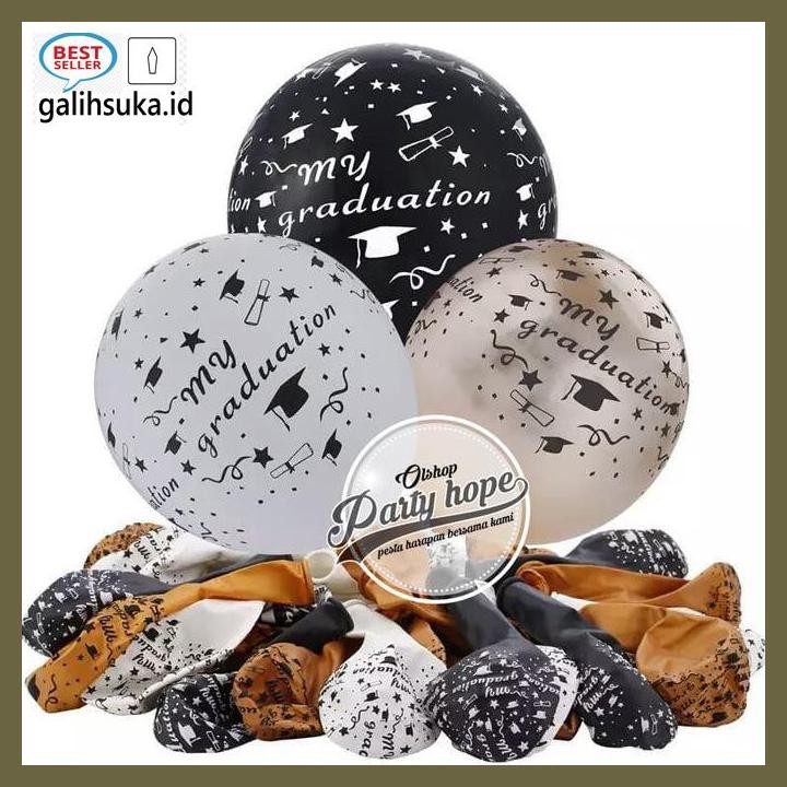 Jual 9U89Yf8- Balon Latex Motif Graduation / Balon Latex Wisuda / Balon ...