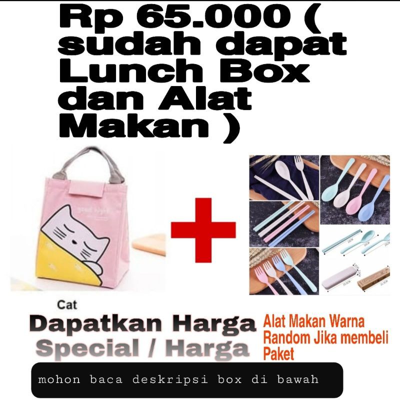 Jual (Lunch Box + Alat Makan) dengan harga special | Shopee Indonesia