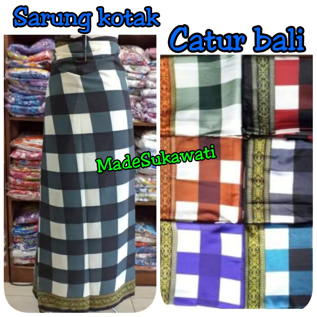 Jual Kain Sarung kotak catur bali kain poleng | Shopee Indonesia