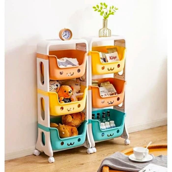 Jual Rak Susun 3 Tingkat Portable Rack Troli Roda | Shopee Indonesia