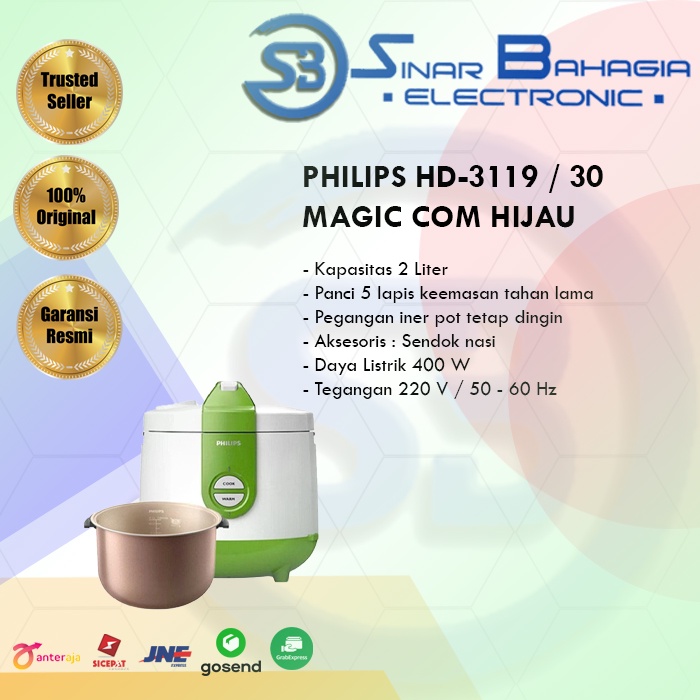 Jual PHILIPS HD-3119 / 30 MAGIC COM HIJAU (NEW) (KHUSUS BANDUNG ...