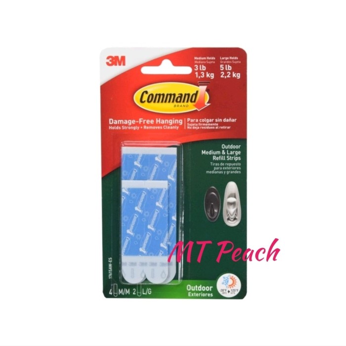 Jual 3M COMMAND STRIP ISI ULANG OUTDOOR MEDIUM LARGE REFILL STRIP ...