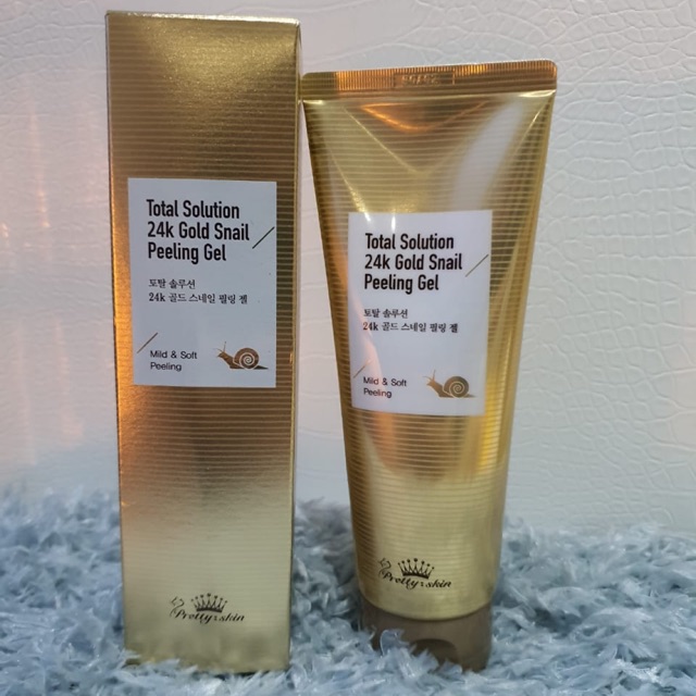 Jual Pretty skin Total solution 24k gold snail peeling gel 150g ...