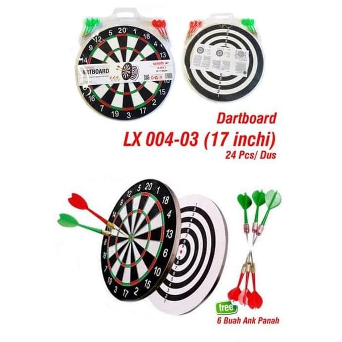 Jual DART GAME BESAR 17 inch - Papan Dart Board Besar Ukuran 43 cm ...