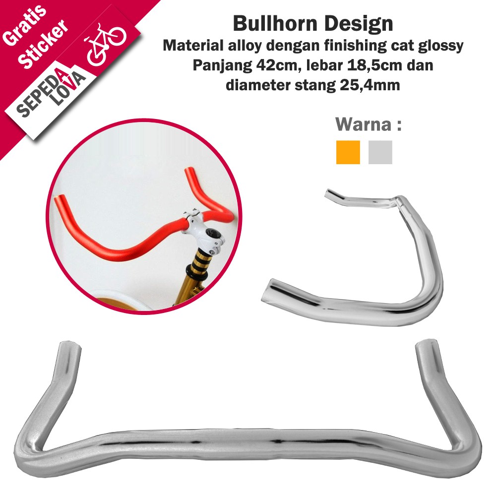 Jual Handlebar atau Stang Sepeda Fixie Tanduk Bullhorn Alloy | Shopee ...