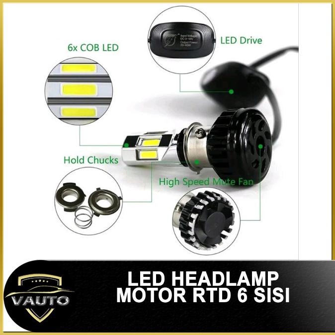 Jual Led Lampu Headlamp Motor Led Rtd 6 Sisi M02E Lampu Utama | Shopee Indonesia