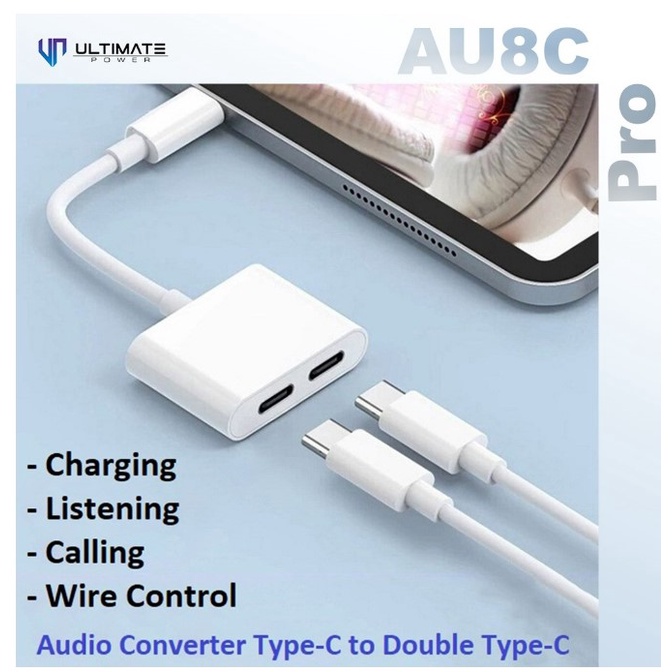 Jual ULTIMATE AUDIO CONVERTER TYPE-C TO DOUBLE TYPE-C | Shopee Indonesia