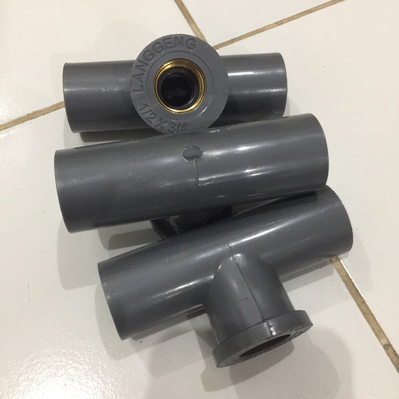 Jual F TEE PVC DRAT KUNINGAN 1/2” X 3/4” | Shopee Indonesia