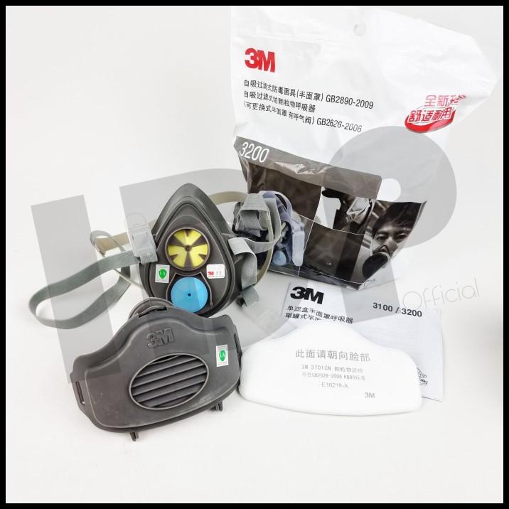 Jual Masker 3M 3200 Set Half Face Mask Respirator Single Cartridge ...