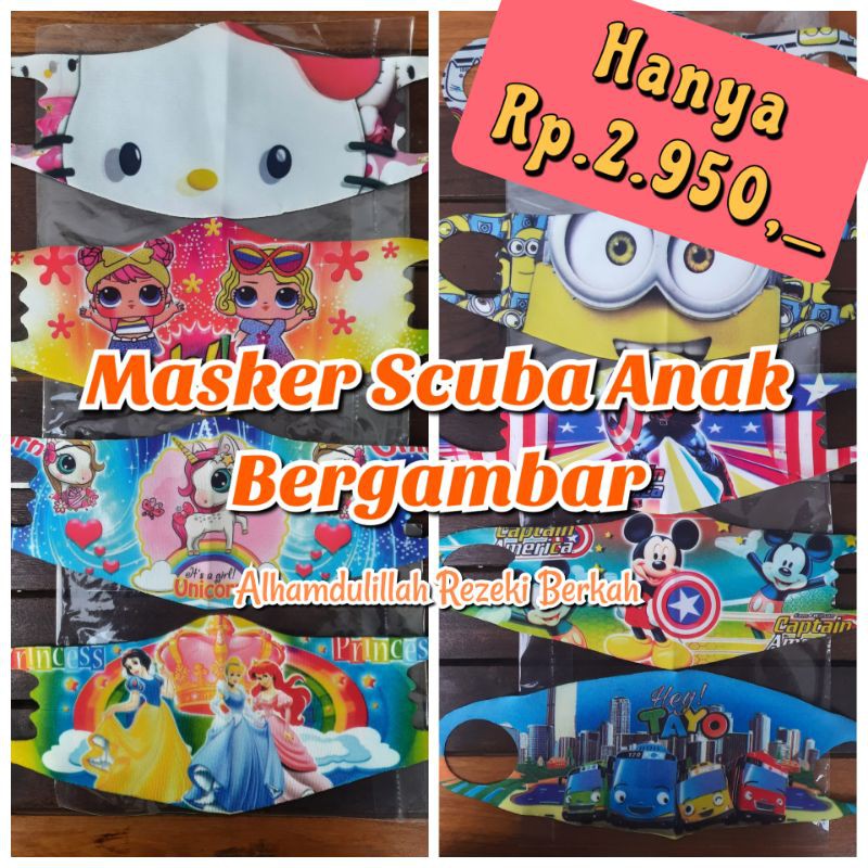 Jual Masker Scuba Anak Bergambar Murah Meriah Berplastik Satuan ...