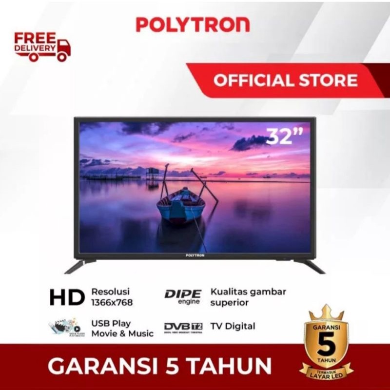 Jual POLYTRON LED TV Digital 32 inch PLD32V1853 | Shopee Indonesia