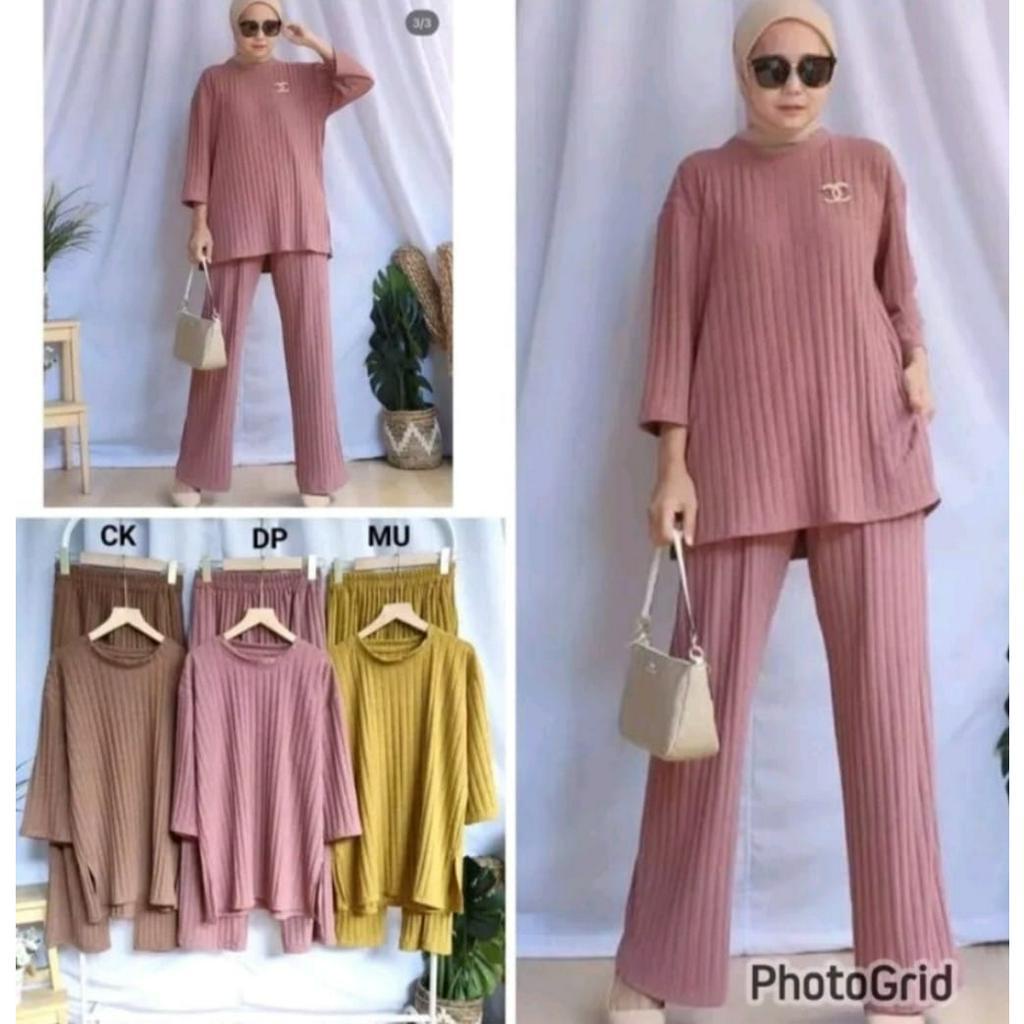 Jual ONE SET WANITA TEBARU ONE SET OVER SIZE ONE SET KNITE HORNET ONE ...