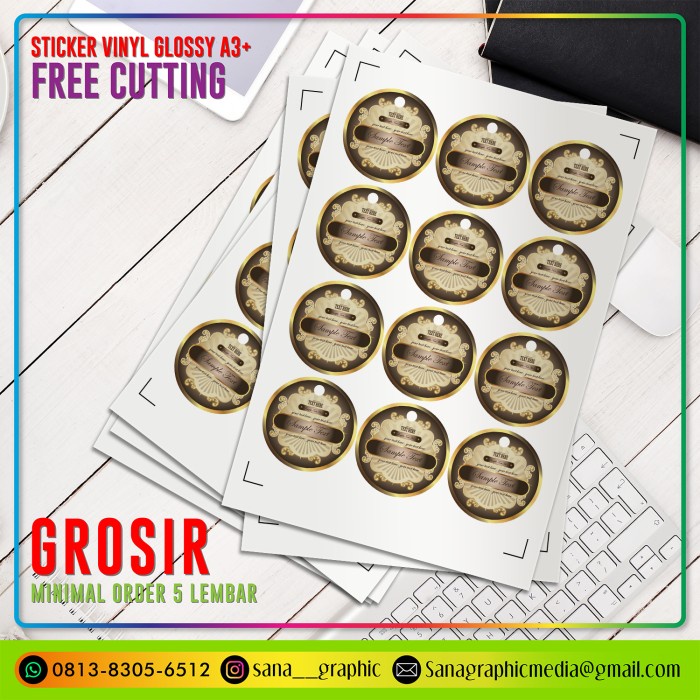 Jual PEREKAT-PENGIKAT- CETAK STICKER LABEL KEMASAN VINYL GLOSSY A3 PLUS ...