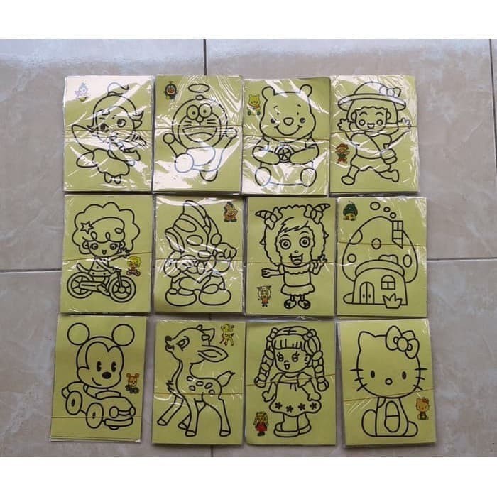 Jual DIY Mewarnai dengan Pasir - DIY Sand Art Kertas Gambar Karakter ...
