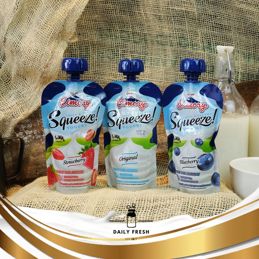 Jual CIMORY YOGURT SQUEEZE 120ML (ORIGINAL / STRAWBERRY / BLUEBERRY ...