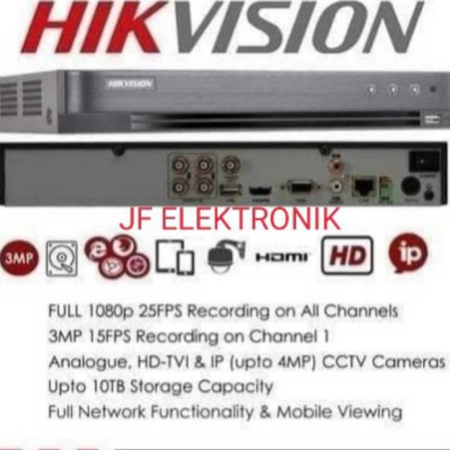 Jual DVR HIKVISION 4 CHANNEL DS-7204 HQHI K1/E | Shopee Indonesia