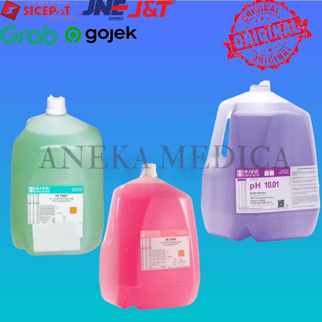 Jual buffer solution ph hanna ph4/ph7/ph10 1 galon 3,79liter | Shopee Indonesia