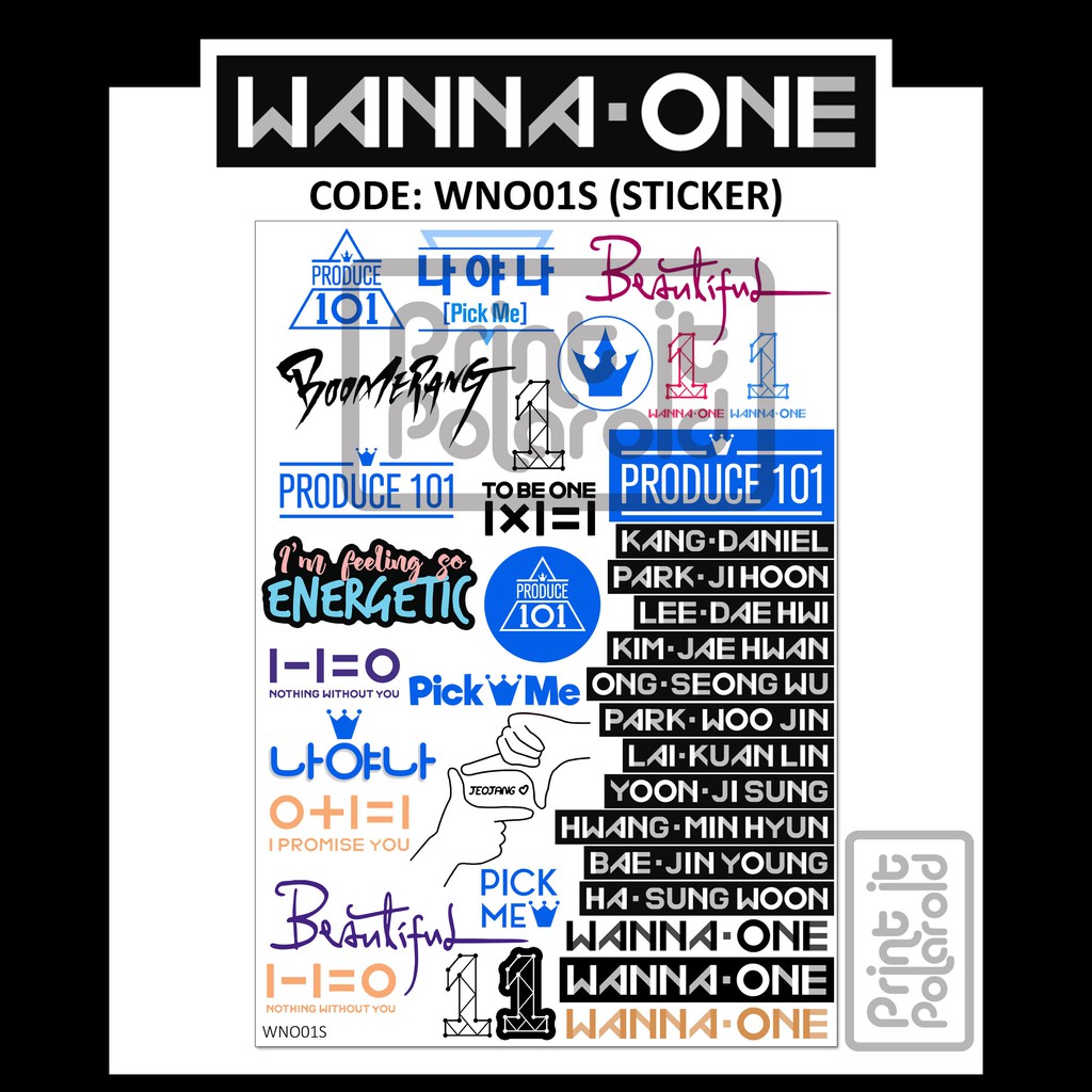 Jual STICKER WANNA ONE A5 (LEBIH BESAR DARI A6) | Shopee Indonesia